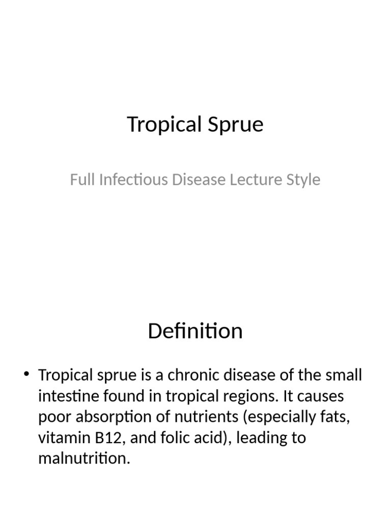 Tropical Sprue Lecture Notes | PDF