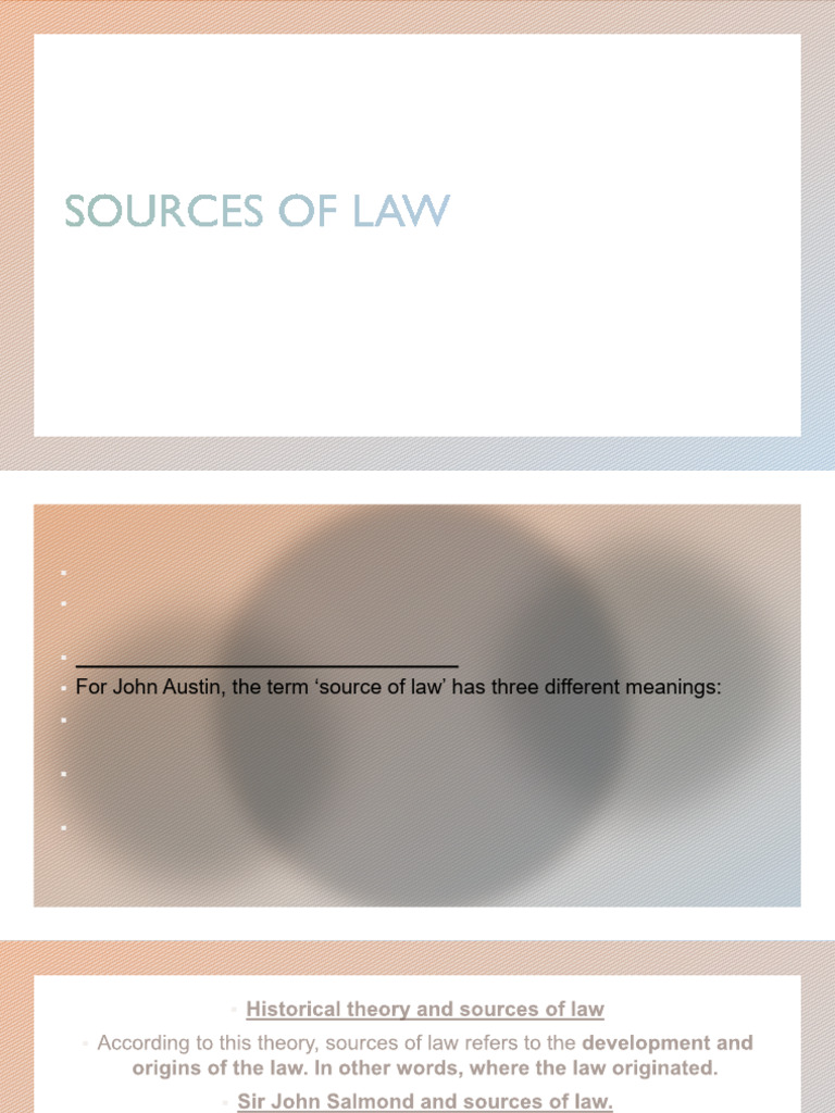 Sources and Classification of Law. Unit 2 PDF | PDF