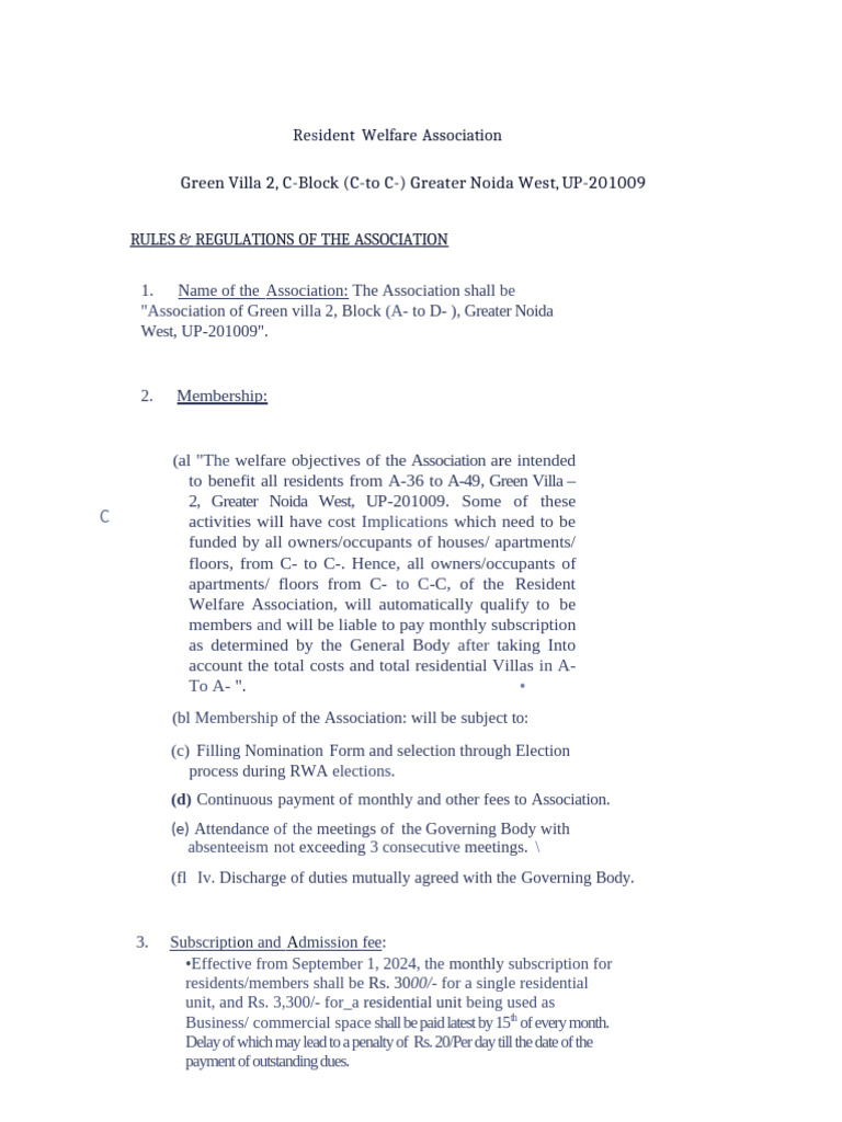 Basic Draft For AOA Green Villa 2, Street No.4 | PDF | Quorum | Audit