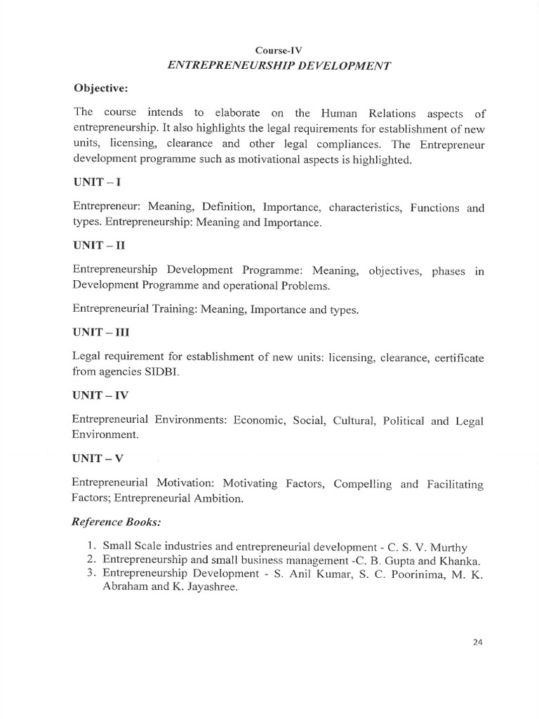 Entrepreneurship Development | PDF