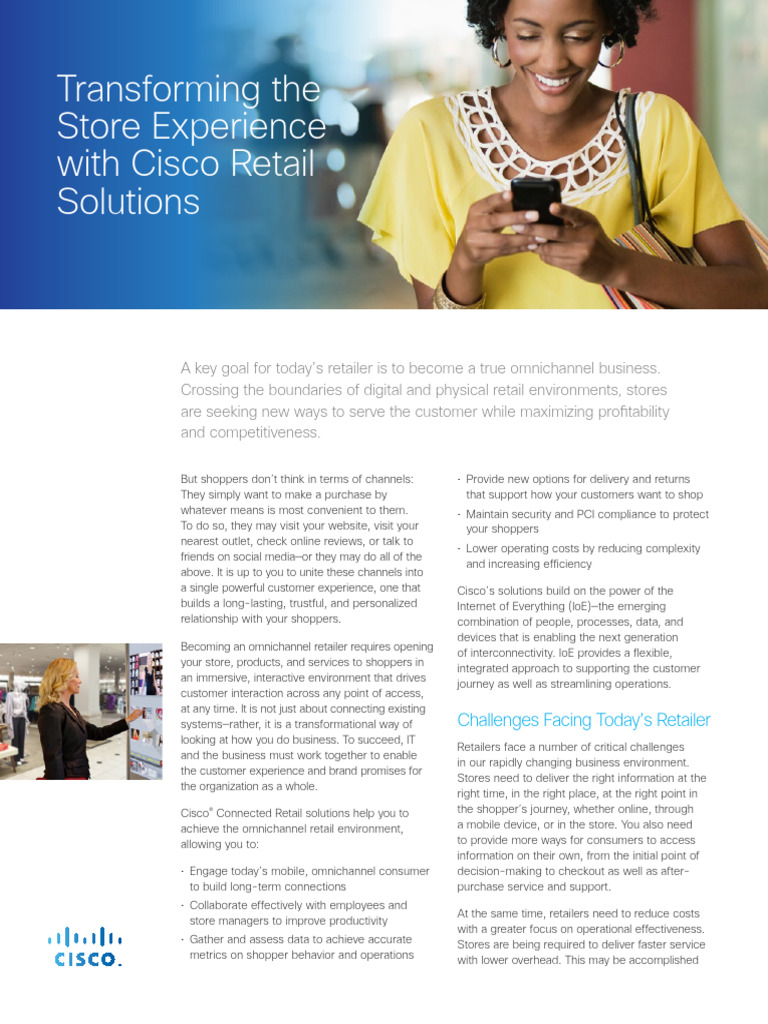 Cisco Retail Solutions Brochure | PDF | Retail | Point Of Sale