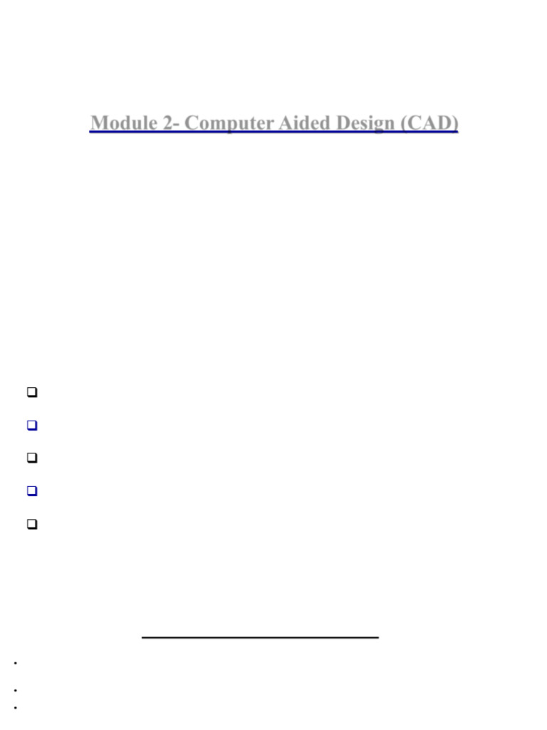 Module 2 - Computer Aided Design (CAD) - Students | PDF | Computer Aided Design | 3 D Computer ...
