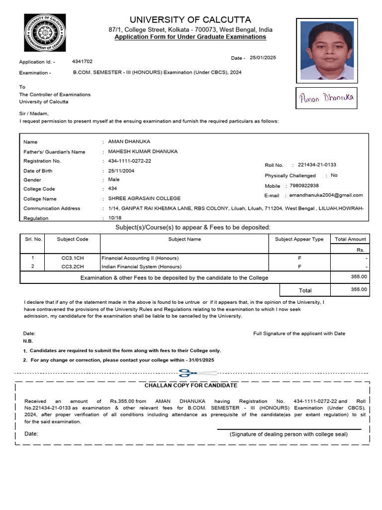 Enrolment - Form - 434 1111 0272 22 - 25 01 2025 - 20 00 | PDF ...