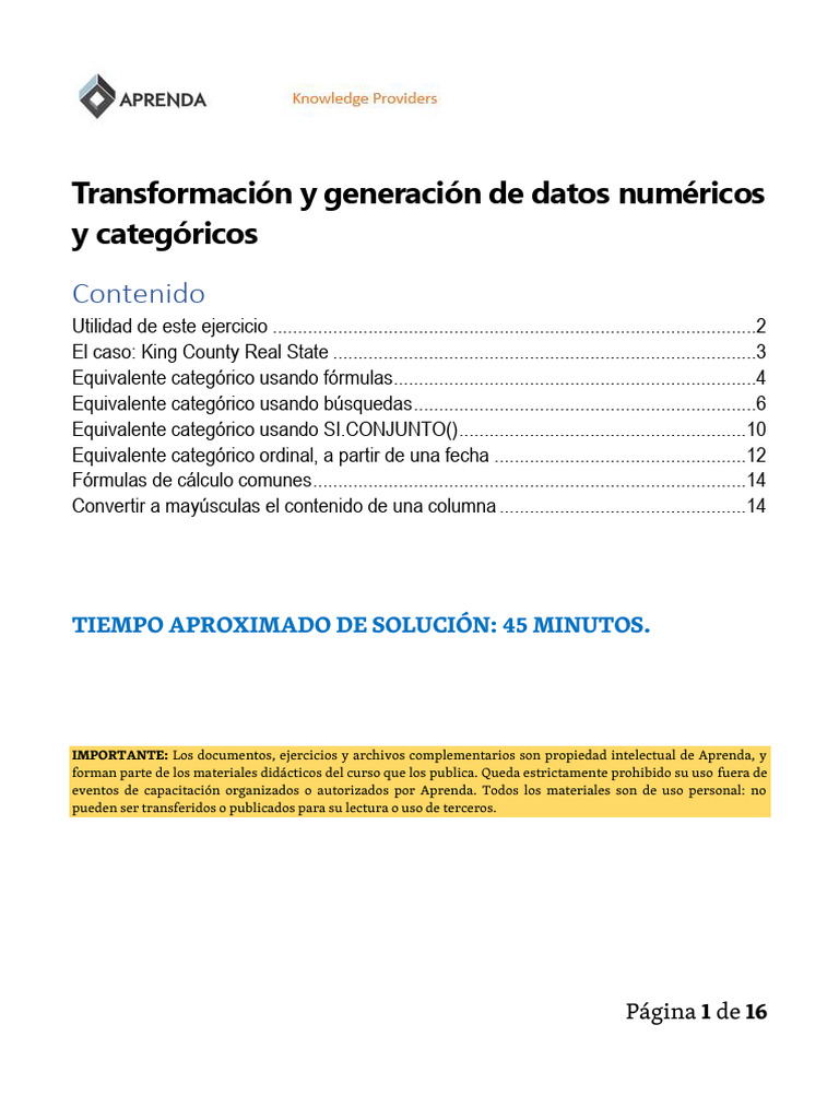 Transformación de Datos en Excel | PDF