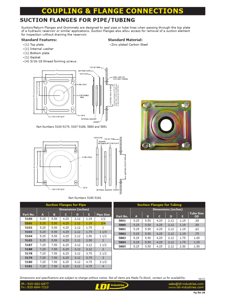 Flanges and Grommets For Suctions Return Lines | PDF | Pipe (Fluid ...
