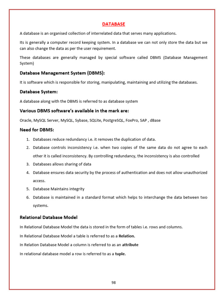 Database Concepts & Queries | PDF | Relational Model | Relational Database