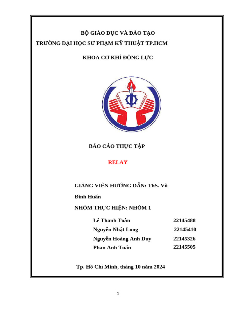 BCTT - Relay - Nhóm 1 | PDF