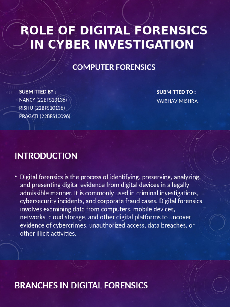 Role of Digital Forensics in Cyber Investigation | PDF | Digital ...