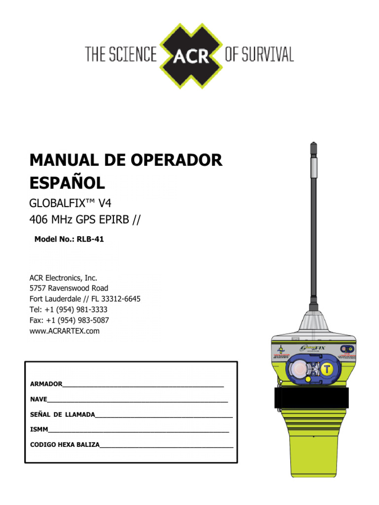 Manual Epirb RLB-41 Español | PDF | Sistema de Posicionamiento Global | Tornillo