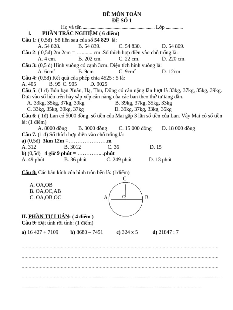 De Thi Hoc Ki 2 Hùng Đang Ra HS 3A | PDF