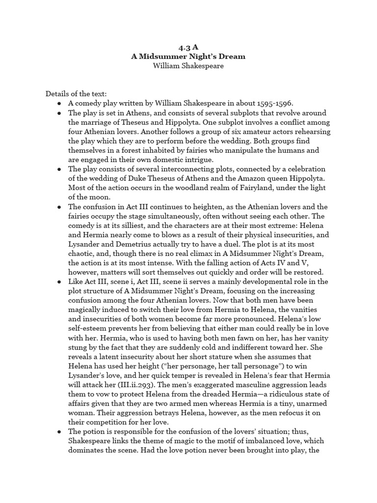 11th - Midsummer Night's Dream | PDF | A Midsummer Night's Dream