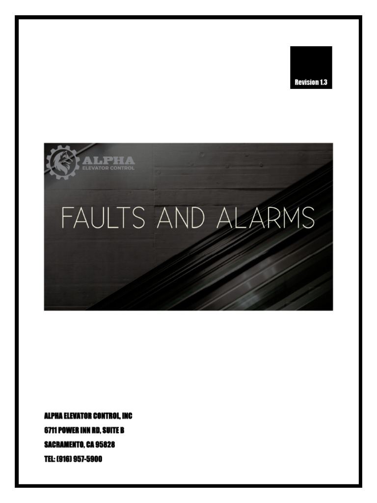 ALPHA Faults and Alarms Rev 1.3 | PDF | Elevator | Manufactured Goods