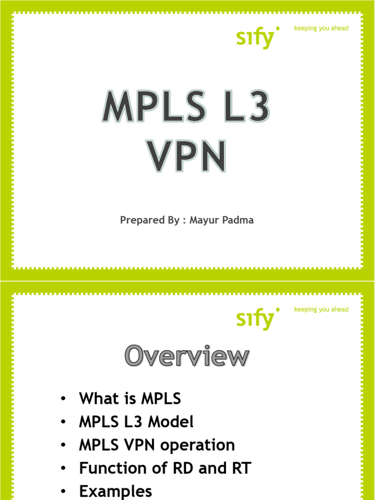 Mayur Padma - Mpls l3 VPN | PDF | Networking | Multiprotocol Label ...