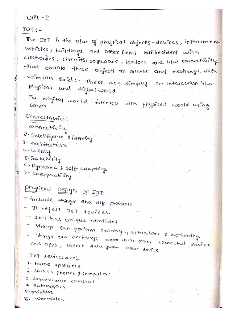 IOT 4 units | PDF