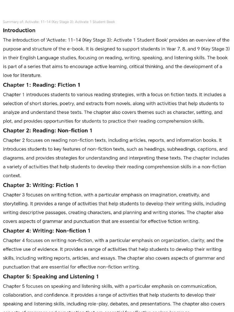 Activate - 11-14 (Key Stage 3) - Activate 1 Student Book | PDF