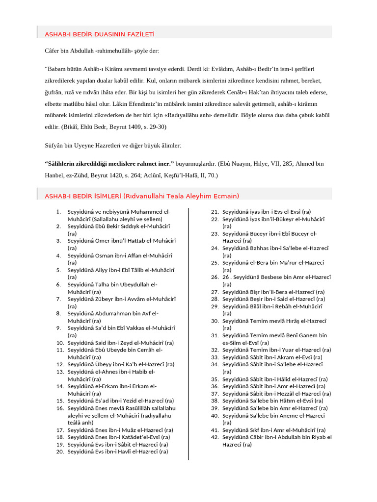 Ashab-I Bedir | PDF
