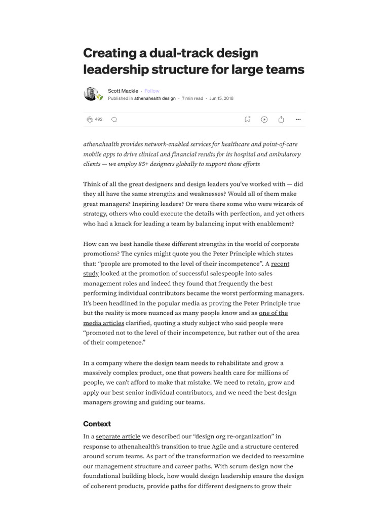 Dual-Track Design Leadership Model | PDF | Agile Software Development ...