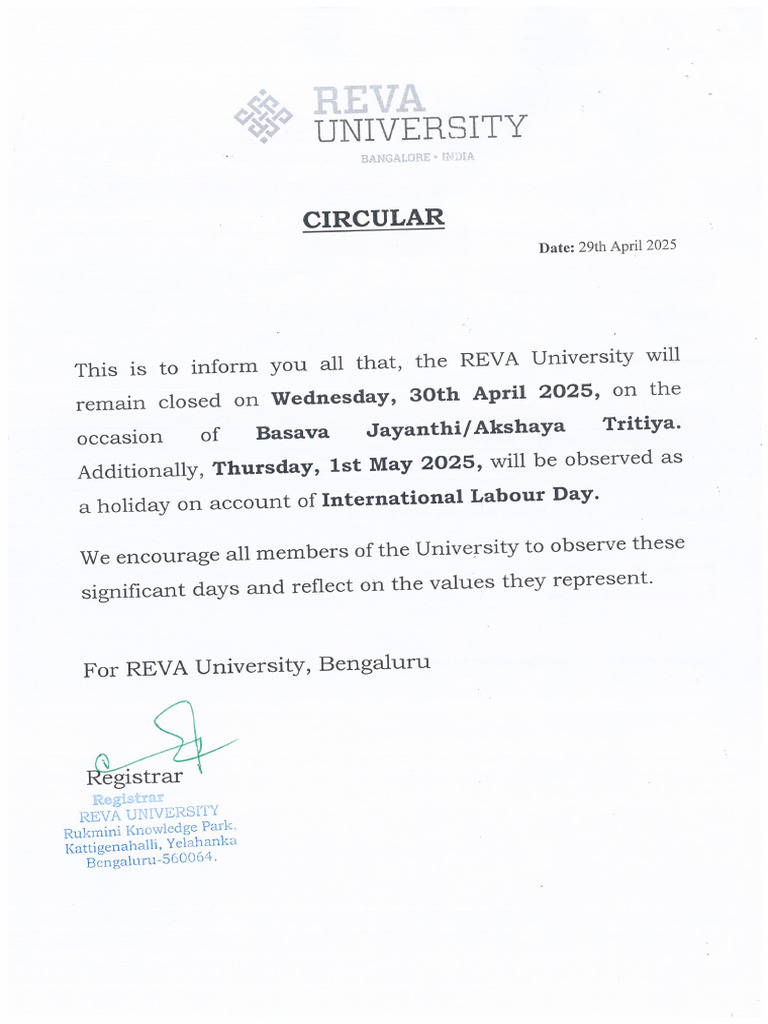 Holiday Circular (3) | PDF