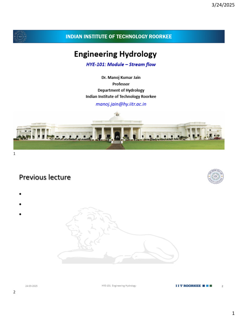 M4 L4HYE101Hydrometry2025 | PDF | Discharge (Hydrology) | Hydrology
