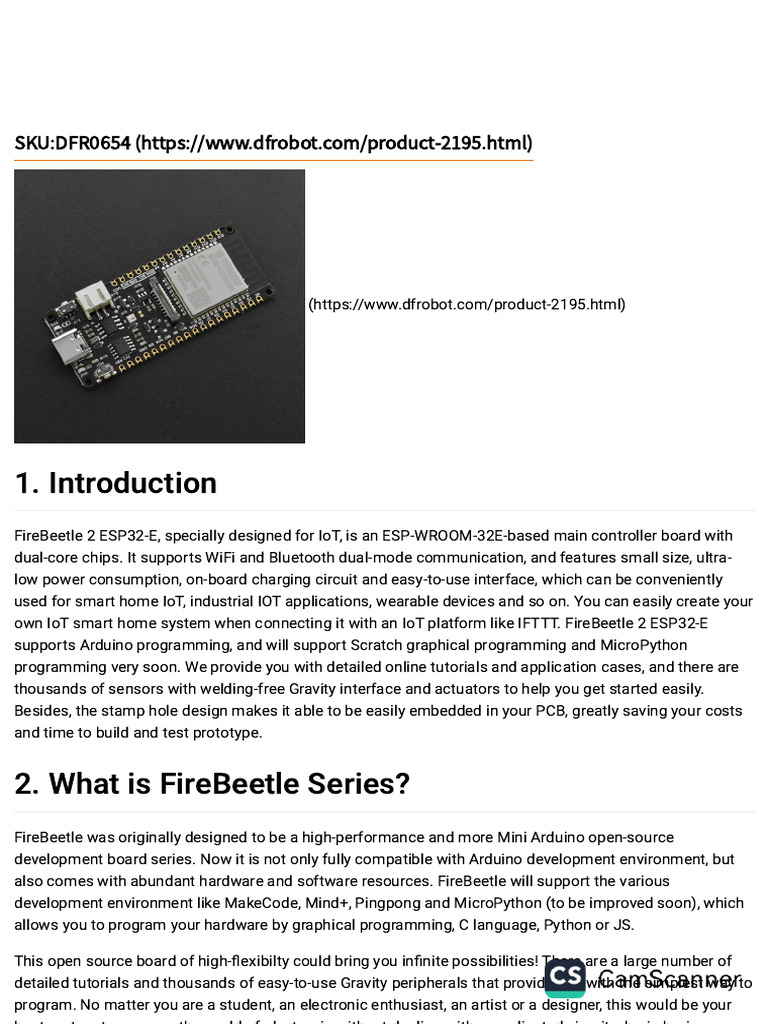 Firebeetle Board Esp32 E Sku Dfr0654 Dfrobot Pdf Computer File 6588