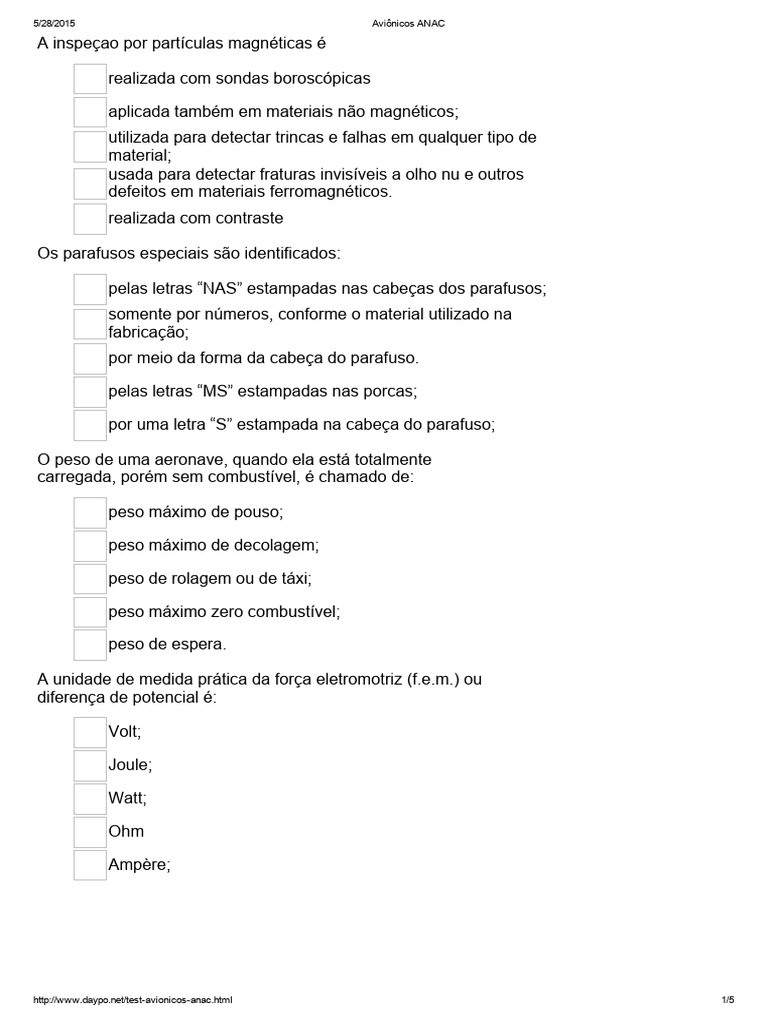 Aviônicos ANAC (20 Questoes Retiradas Do Concurso Público Da ANAC em 2007) PDF | PDF ...