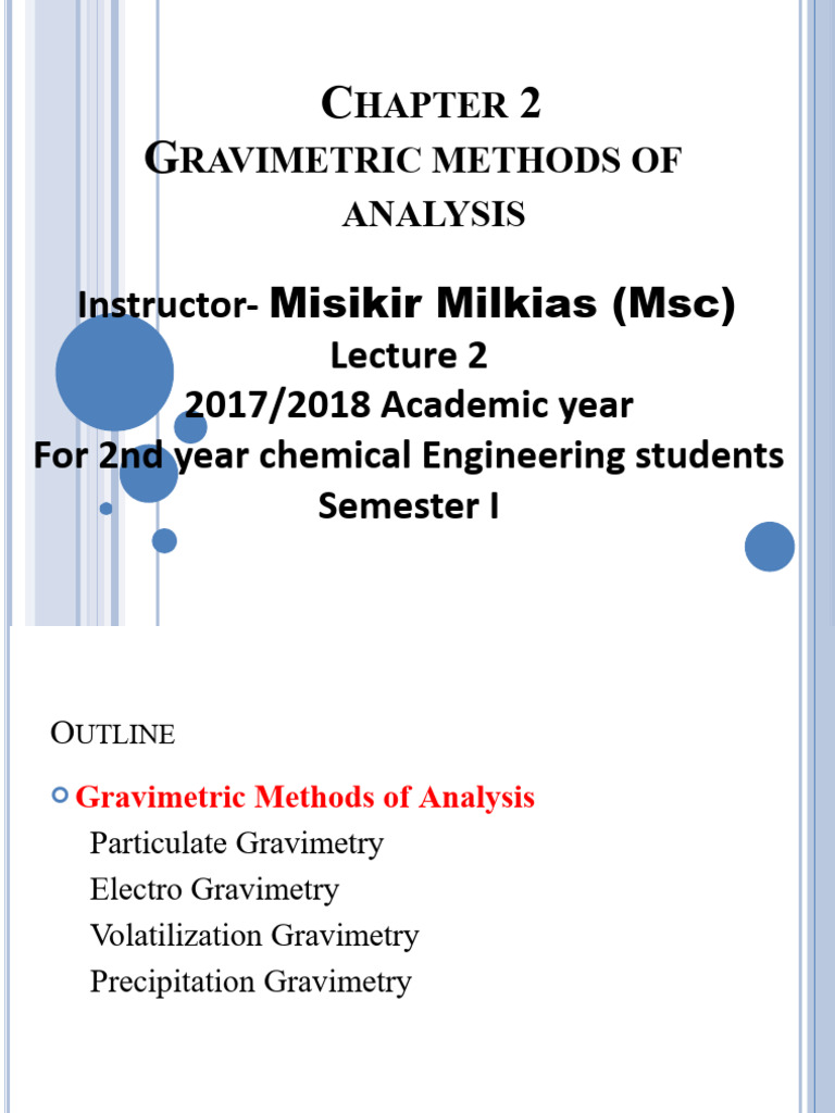 Chapter 2 Analytical Chemistry | PDF | Chemistry | Physical Sciences