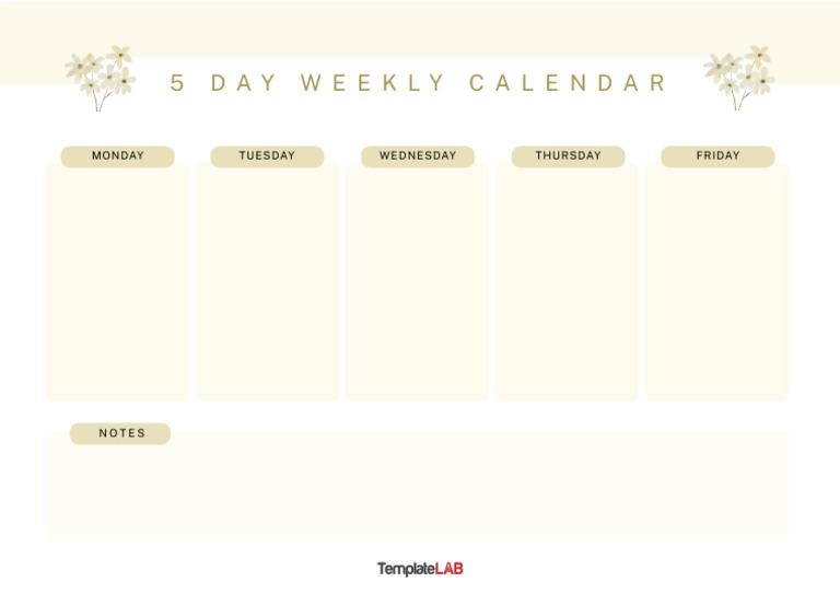 5-Day-Weekly-Calendar | PDF