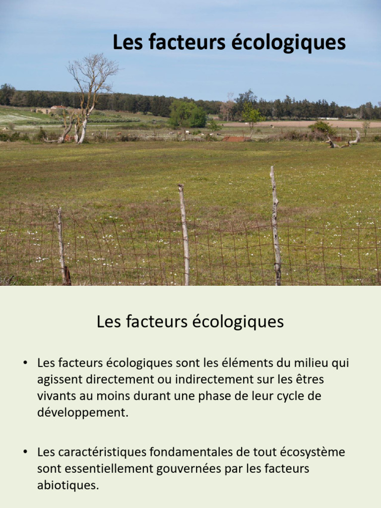 Influence des facteurs écologiques | PDF | Écologie | Prédation