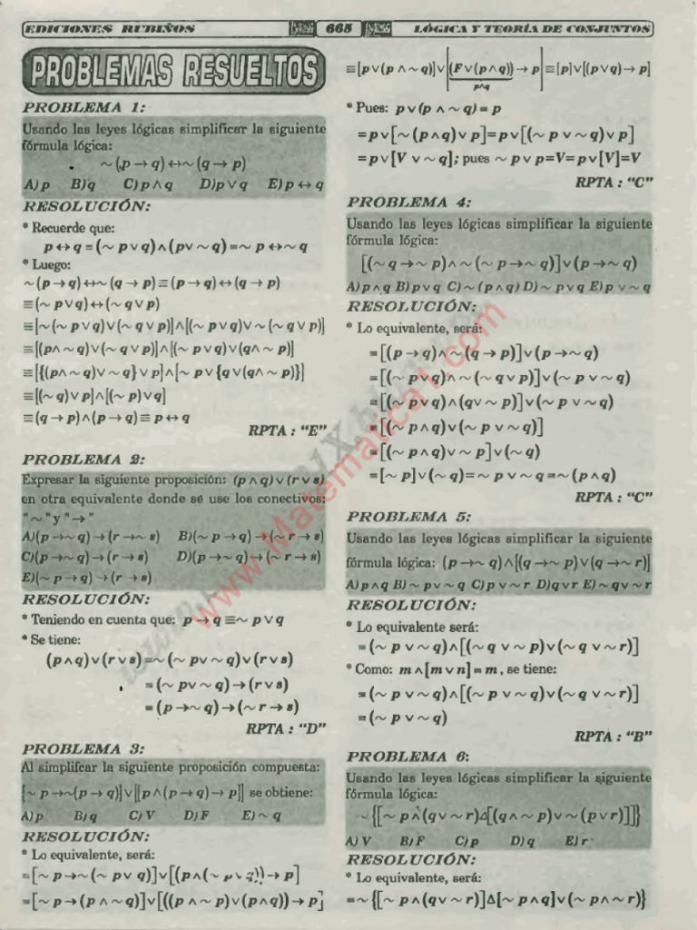Ejercicios de Logica | PDF
