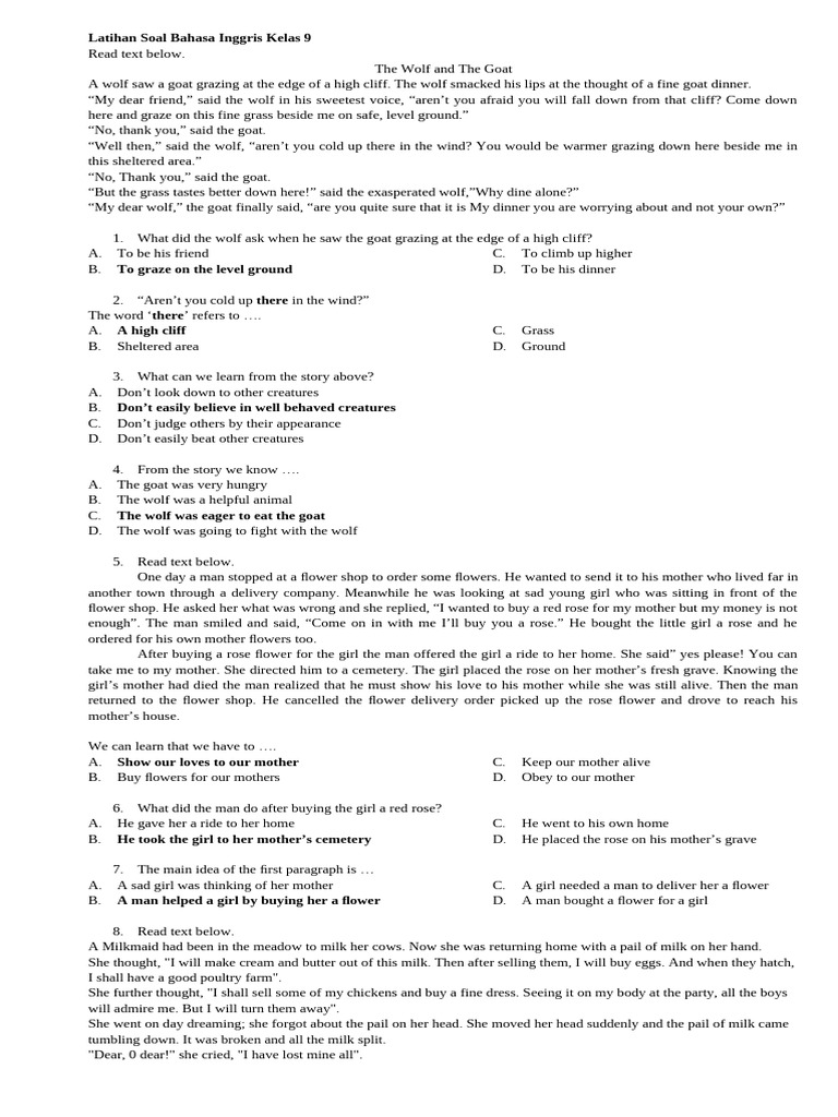 Soal Narrative Text | PDF
