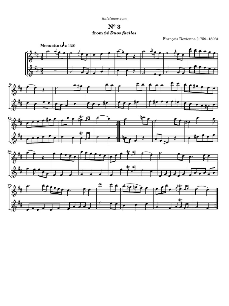Duos Faciles No3 Menuetto | PDF