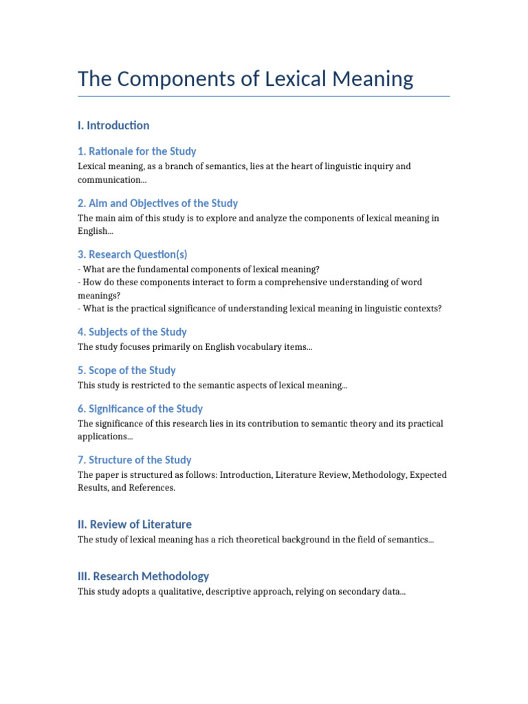 The Components of Lexical Meaning | PDF | Semantics | Linguistics