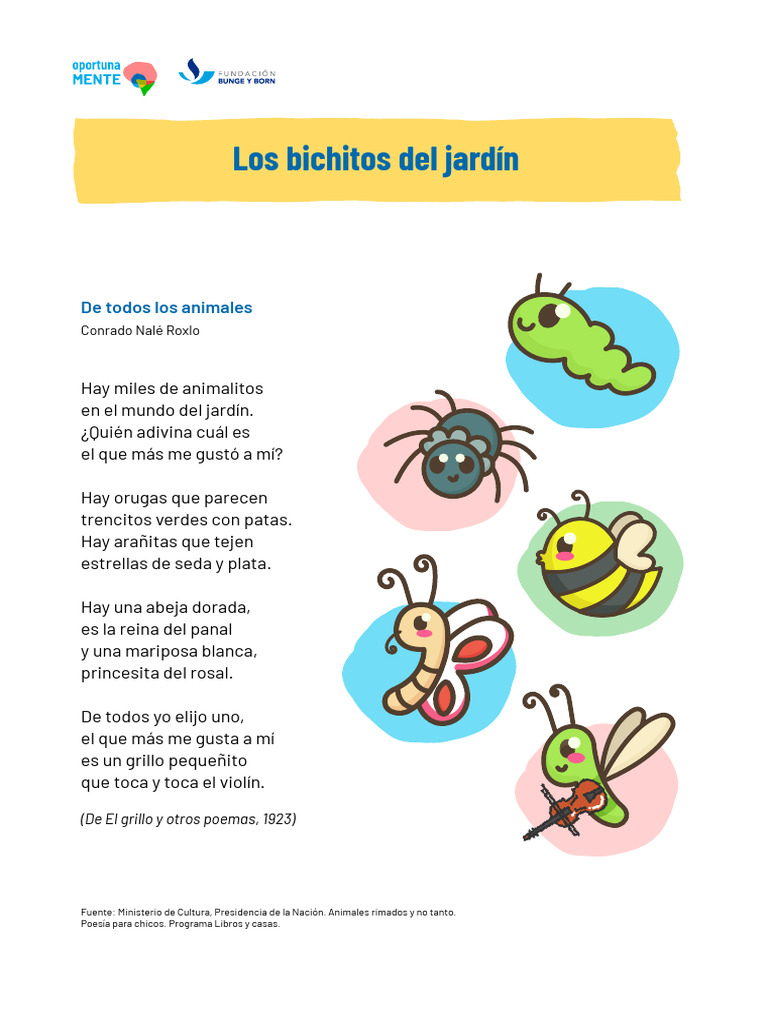 FBB OportunaMente Los Bichitos Del Jardin | PDF