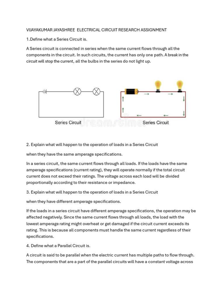 Electrical Circuit Assignment | PDF | Series And Parallel Circuits ...