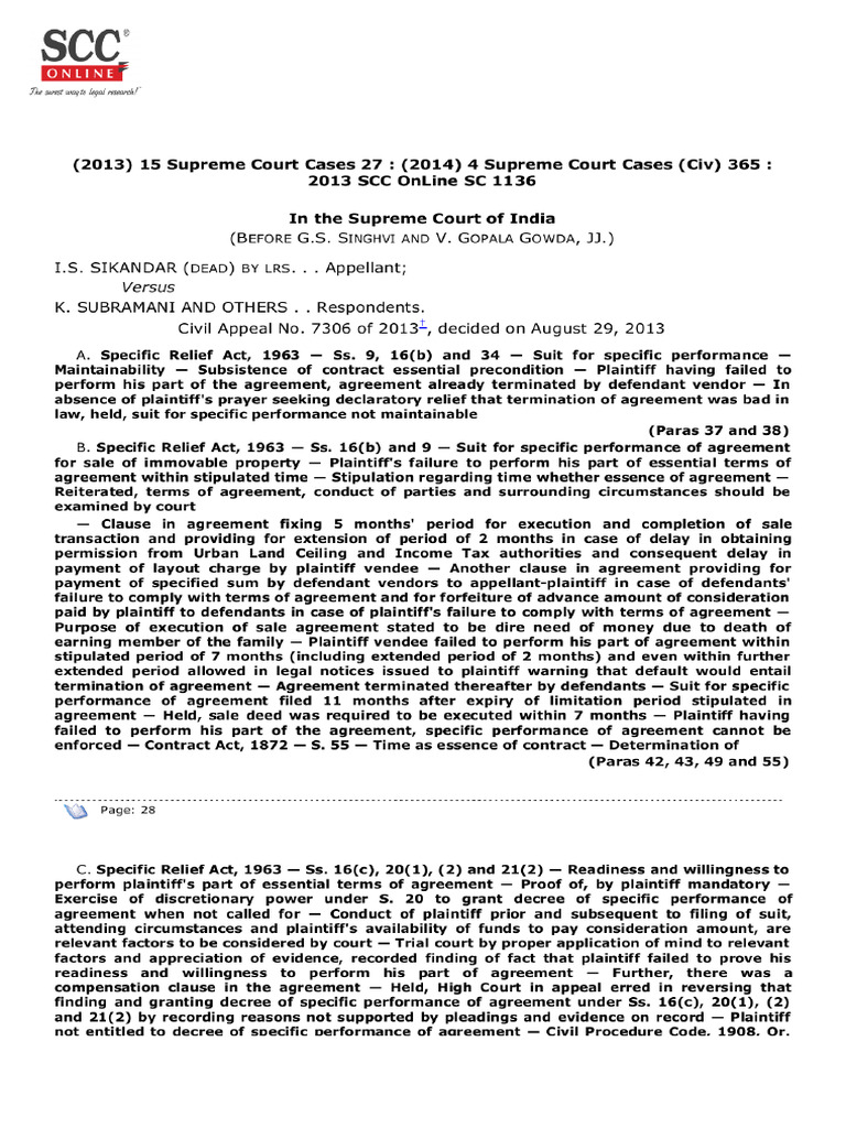 J 2013 15 SCC 27 Judgebasavaraj Gmailcom 20250417 172122 1 16 | PDF ...