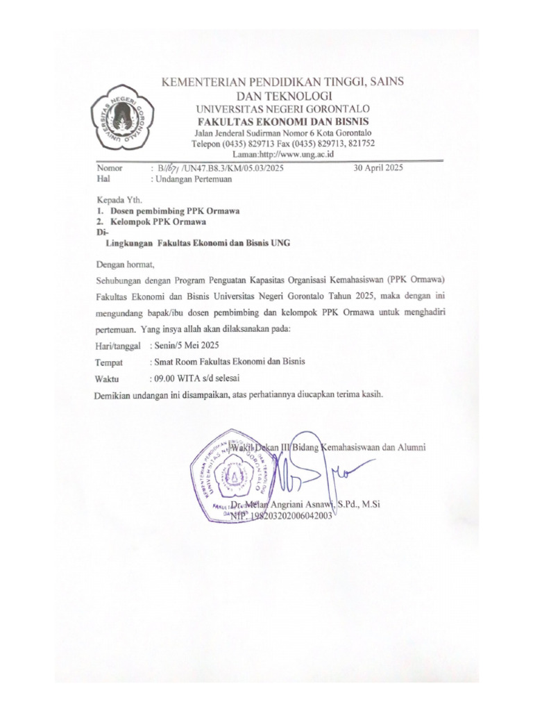 Undangan Pertemuan | PDF