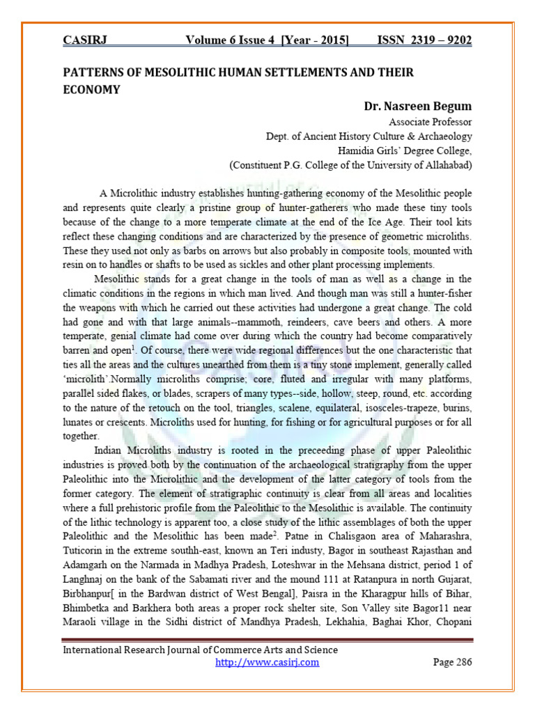 Patterns of Mesolithic Human Settlements | PDF | Hunter Gatherer | Hunting