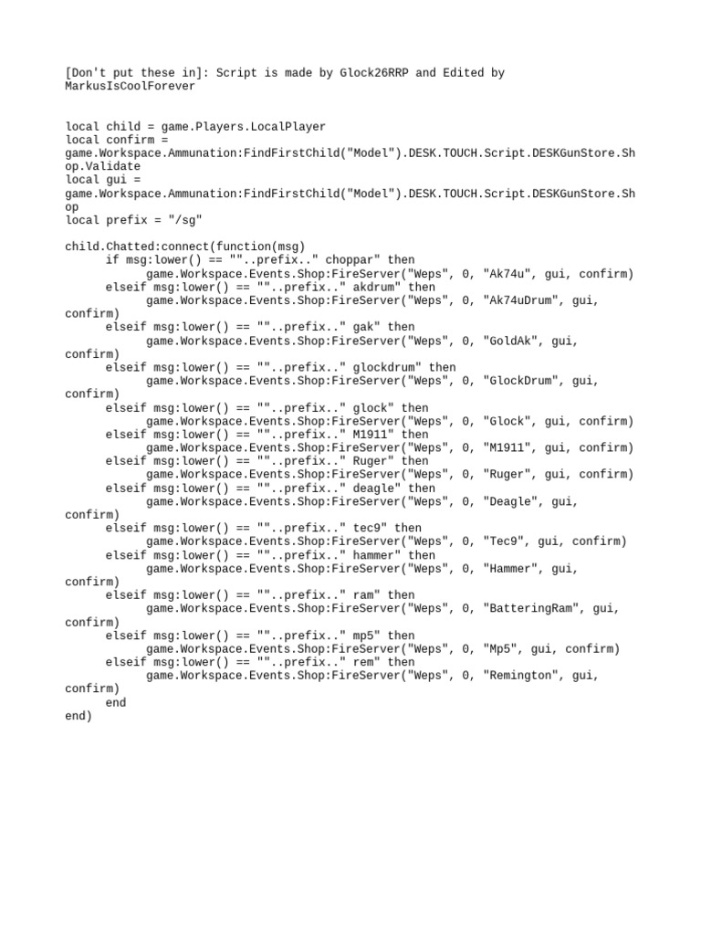 Sharkeyz - Roblox RRP2 sg Spawner Script | PDF