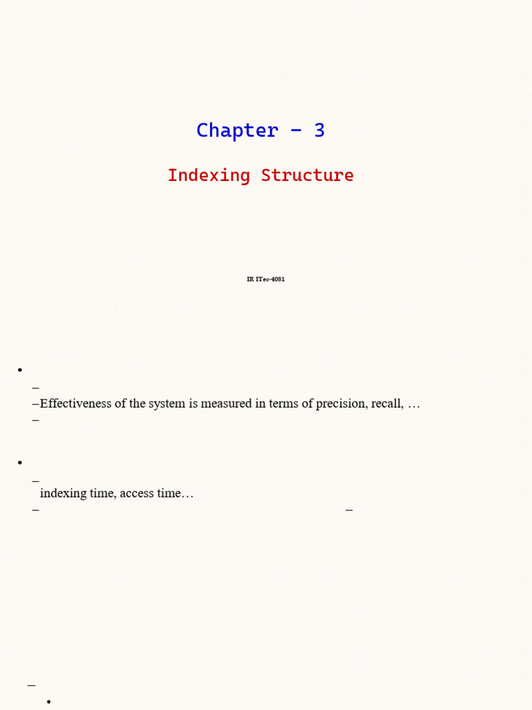 Chapter 3 Indexing Structures | PDF | Search Engine Indexing | Code