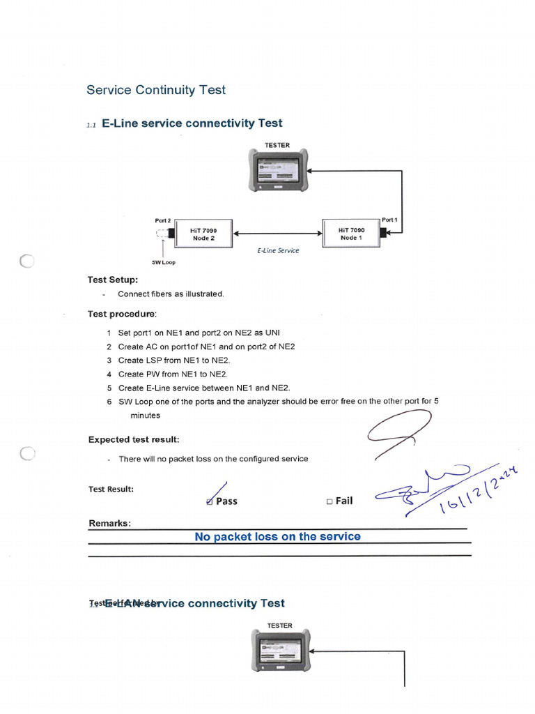 MPLS E-Line E-Tree CES Test Report 1 | PDF