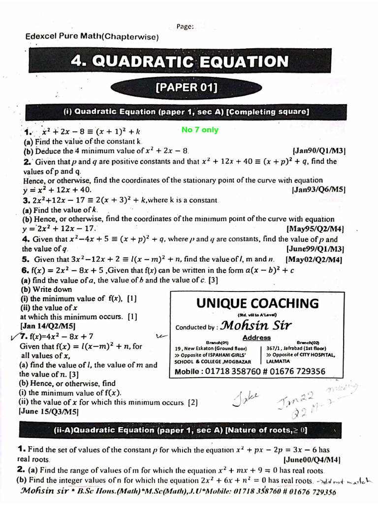 Further Pure Mathematics CT Syllabus | PDF