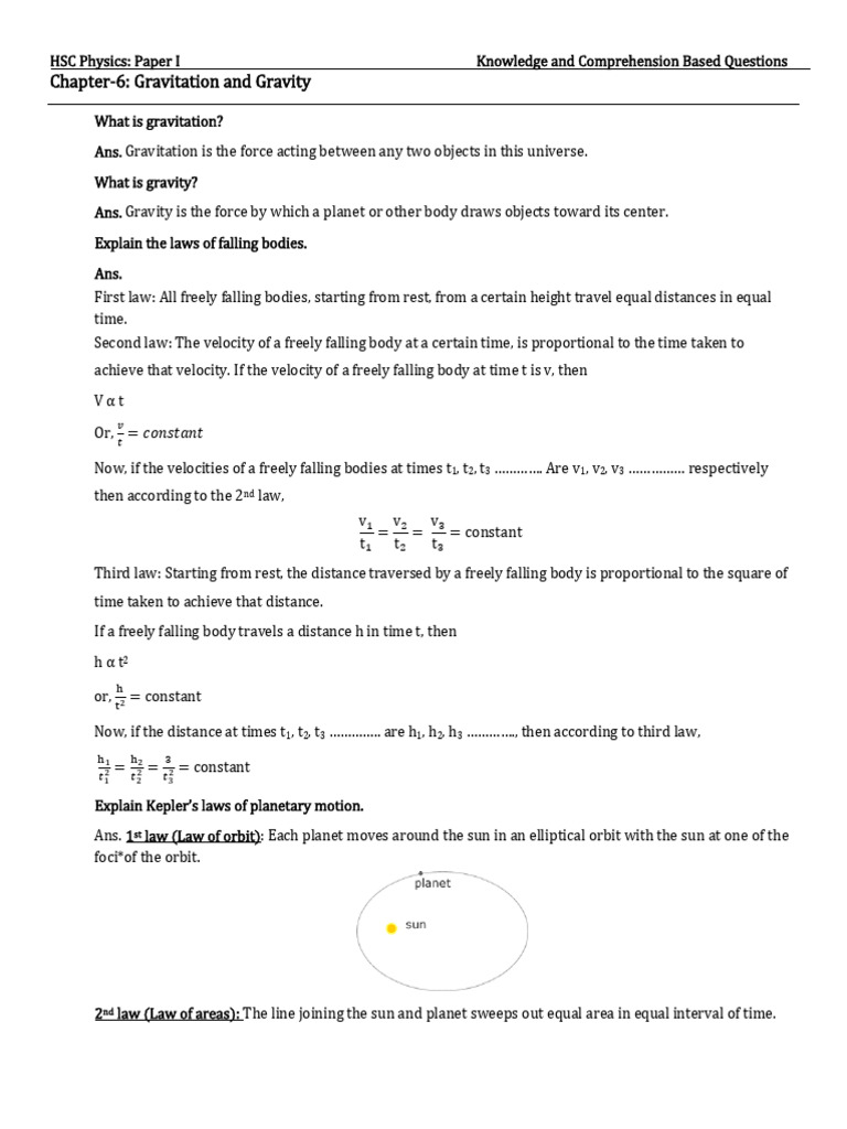 Chapter 6 - Gravitation and Gravity | PDF | Gravity | Orbit