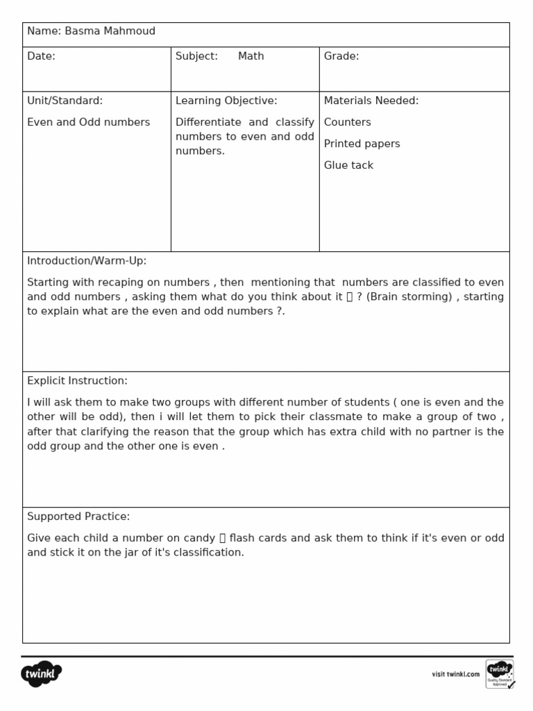 Teaching Even and Odd Numbers | PDF