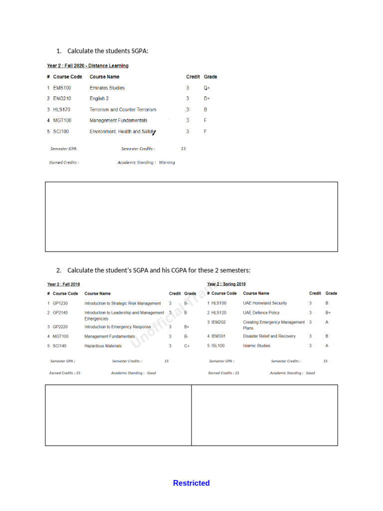 Calculate The Students SGPA From Transcripts | PDF