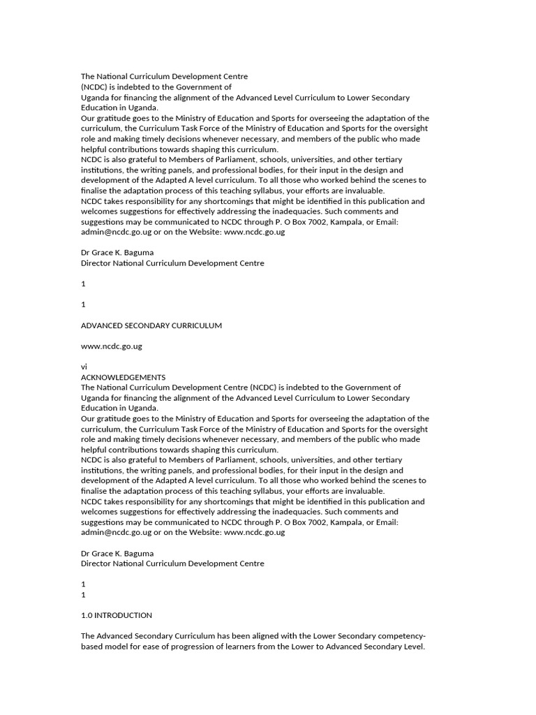 Advanced Secondary Curriculum Overview | PDF | Educational Assessment ...