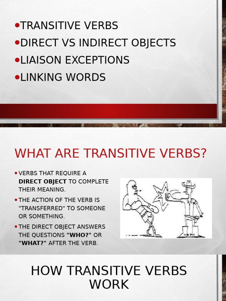 Transitive Verbs-Indirect Vs Direct Object-French | PDF | Verb ...