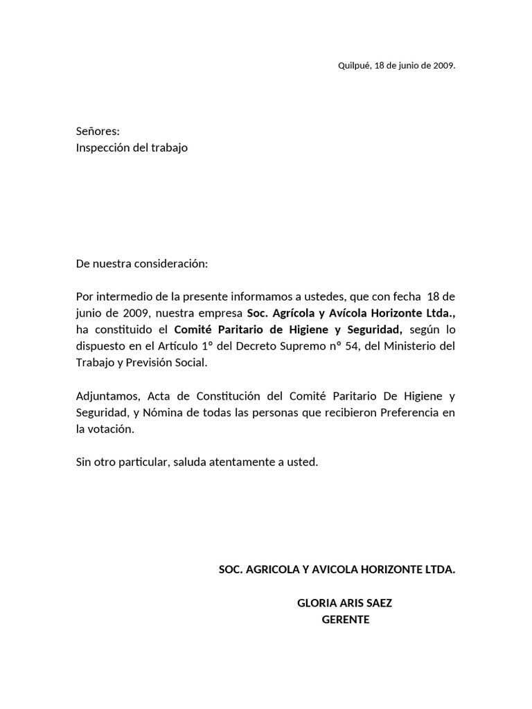 Carta Comite P | PDF
