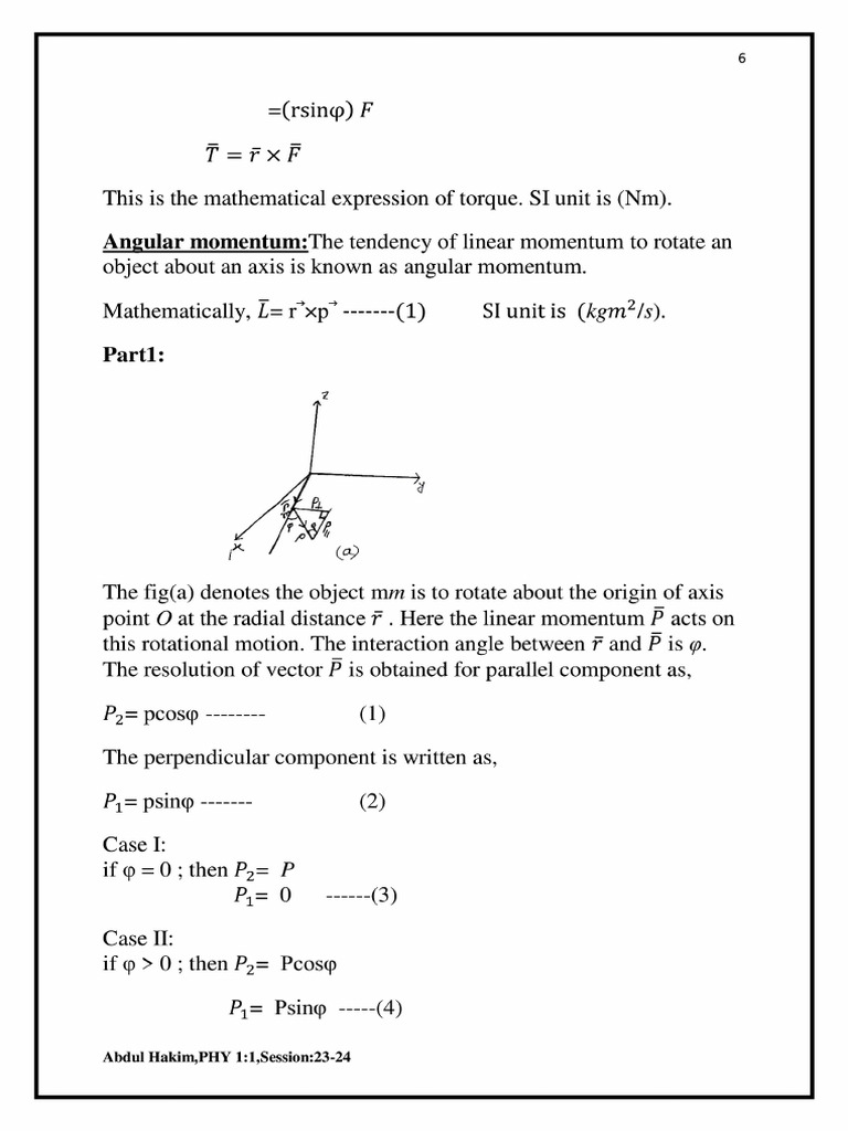 angular momentum | PDF