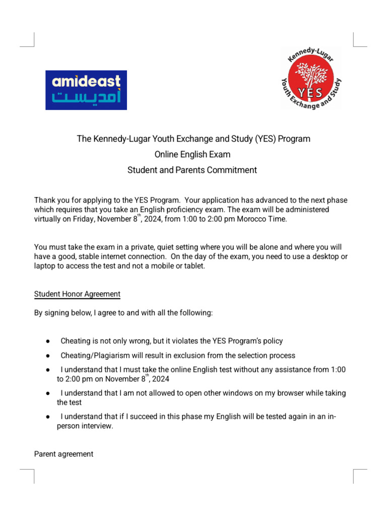 Student and Parents Commitment Form - 2024 | PDF