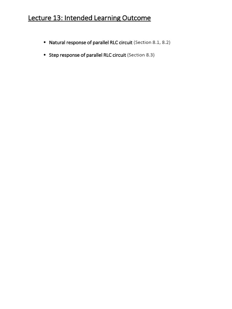 Lecture 13 - Natural and Step Response of series and parallel RLC ...